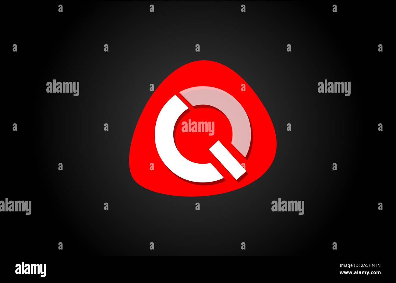 red Q white alphabet letter logo for company logo icon design. Suitable ...