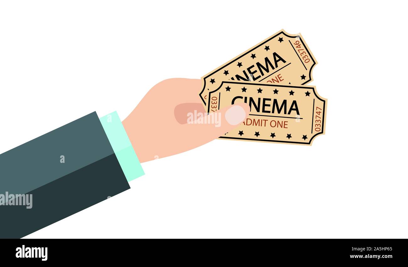 Hand holding two cinema tickets Stock Vector Image & Art - Alamy