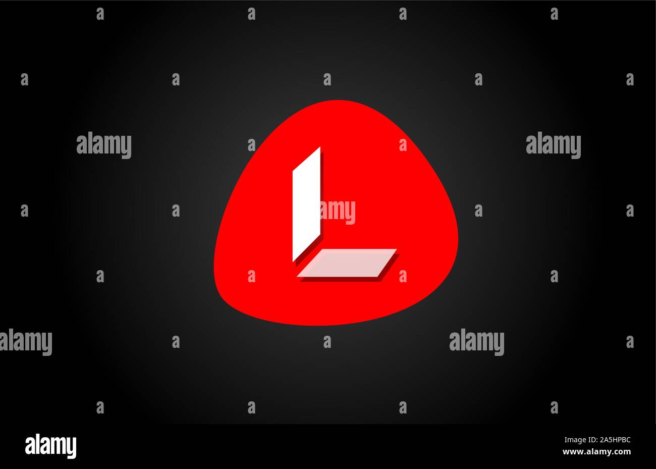red L white alphabet letter logo for company logo icon design. Suitable ...