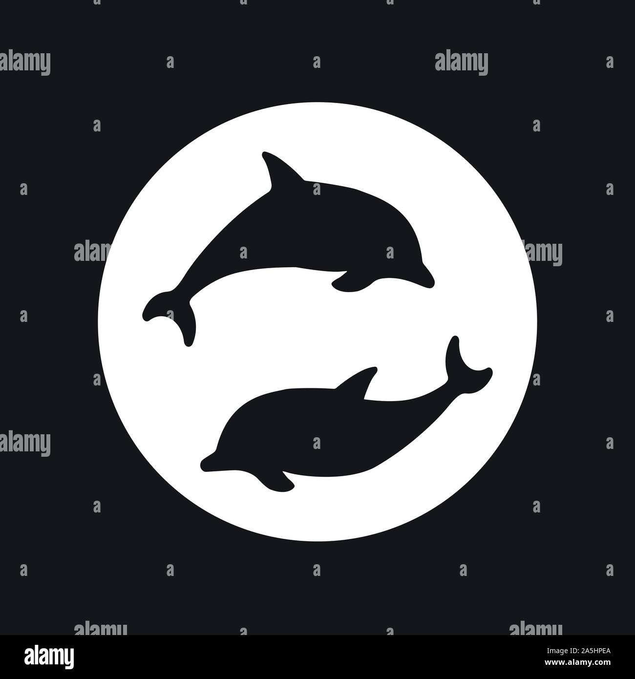 Dolphin icon, aquatic mammal vector icon for animal apps and websites ...