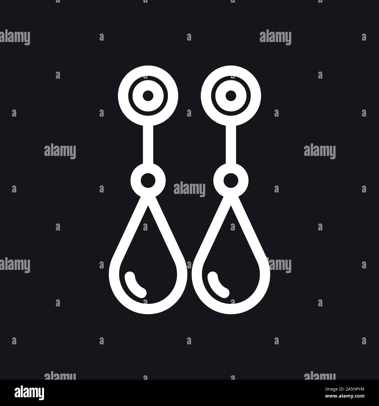 Earrings icon. Vector illustration of pearl earrings vector icon Stock ...