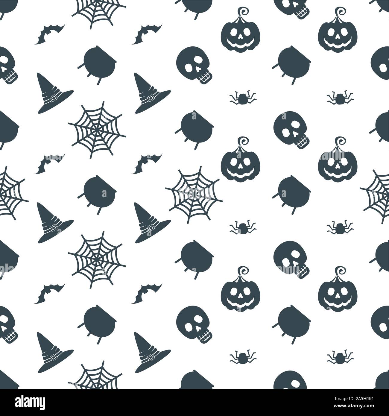 Flat cartoon Vector Halloween seamless pattern background Stock Vector ...