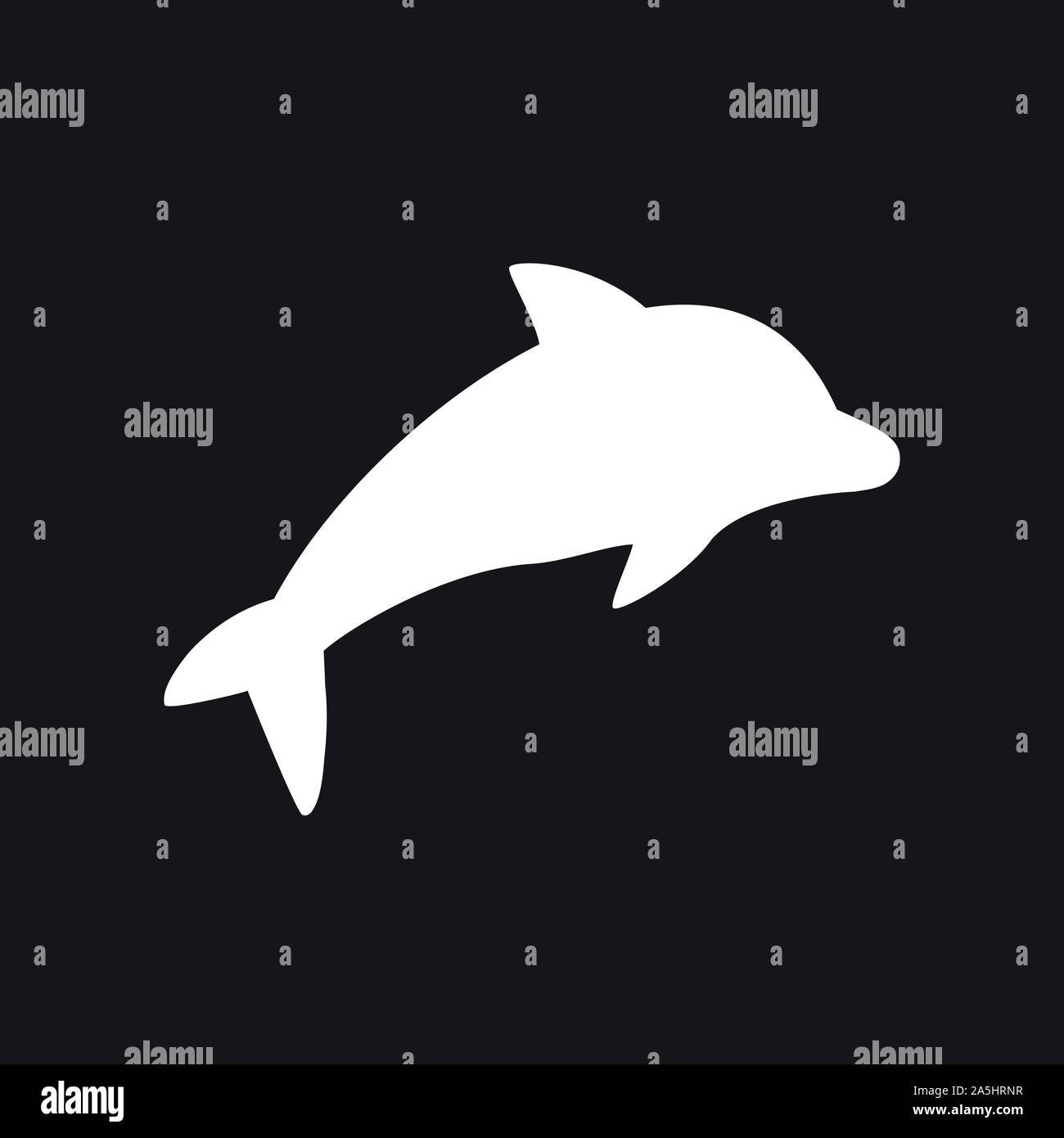 Dolphin icon, aquatic mammal vector icon for animal apps and websites ...