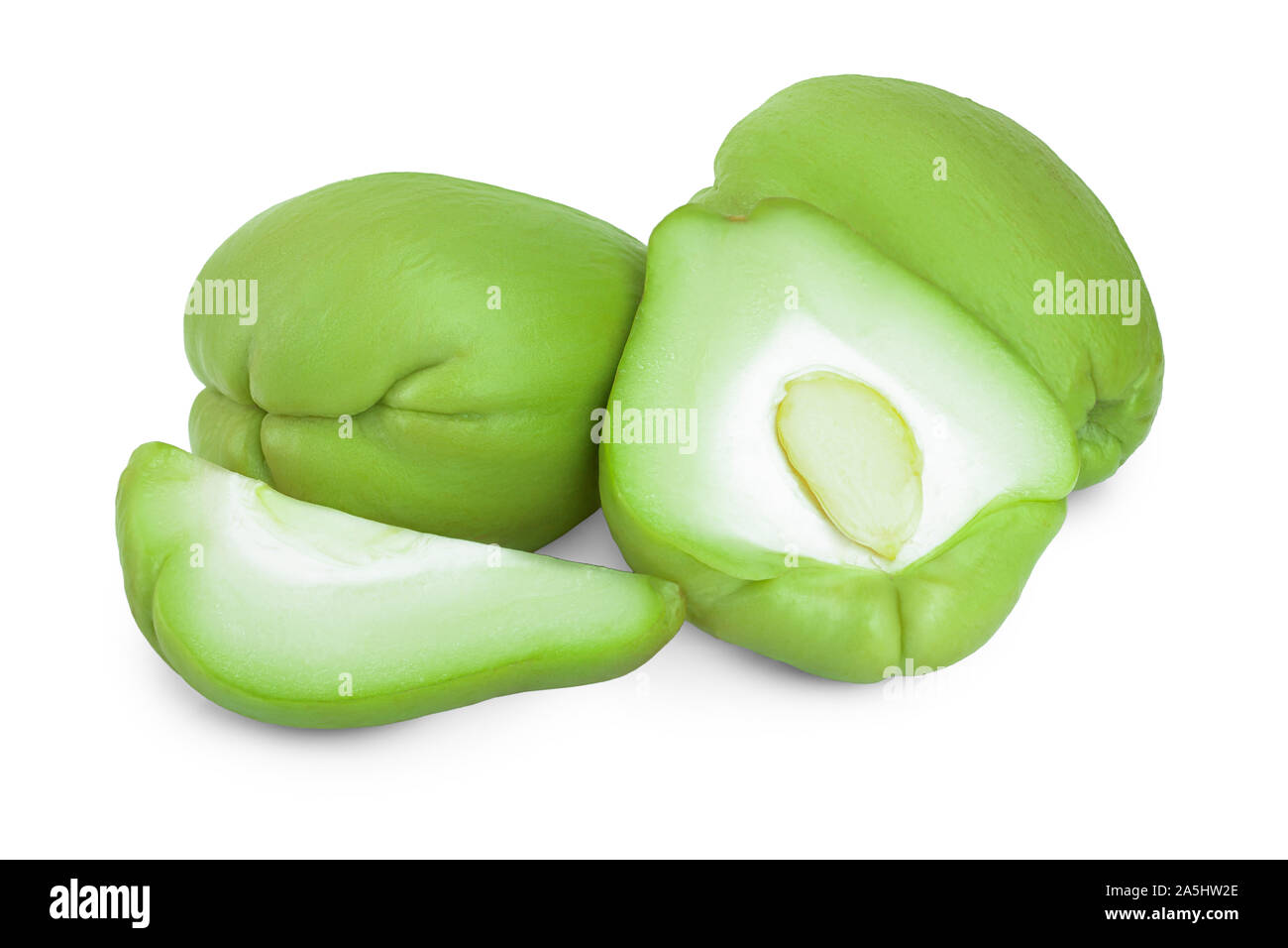 fresh Chayote vegetable or mexican cucumber isolated on white ...