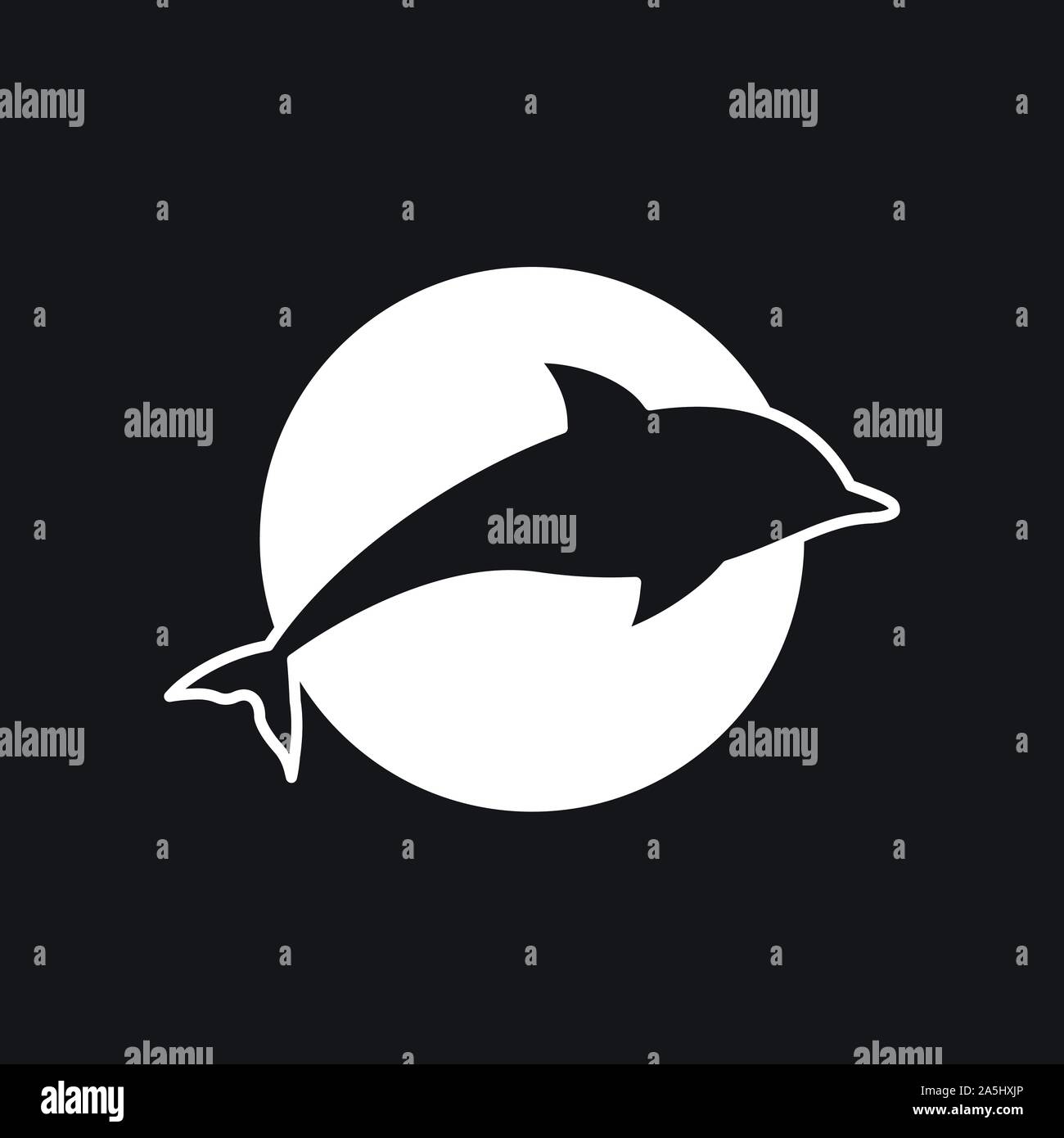 Dolphin icon, aquatic mammal vector icon for animal apps and websites ...