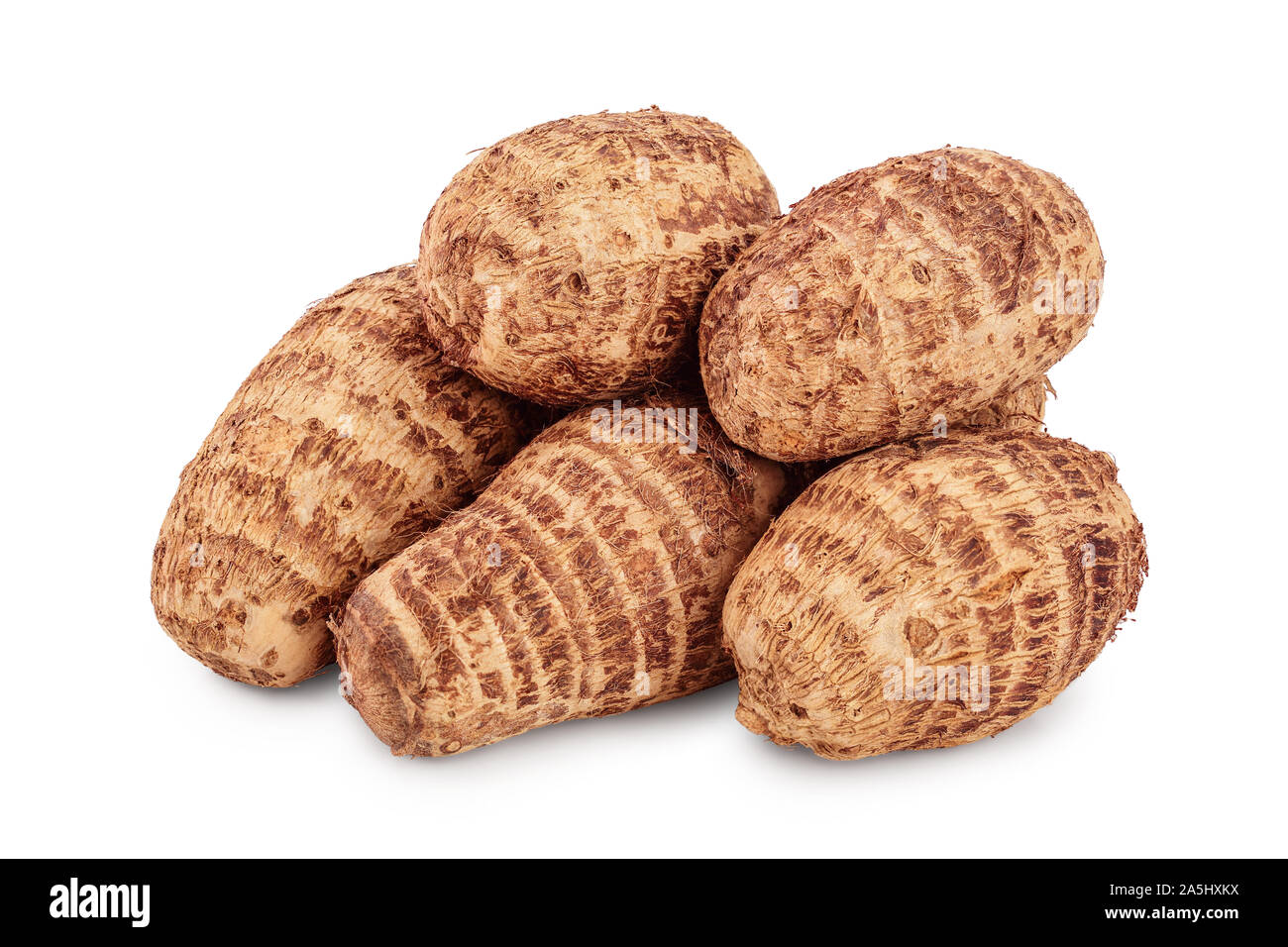 fresh taro root isolated on white background Stock Photo - Alamy