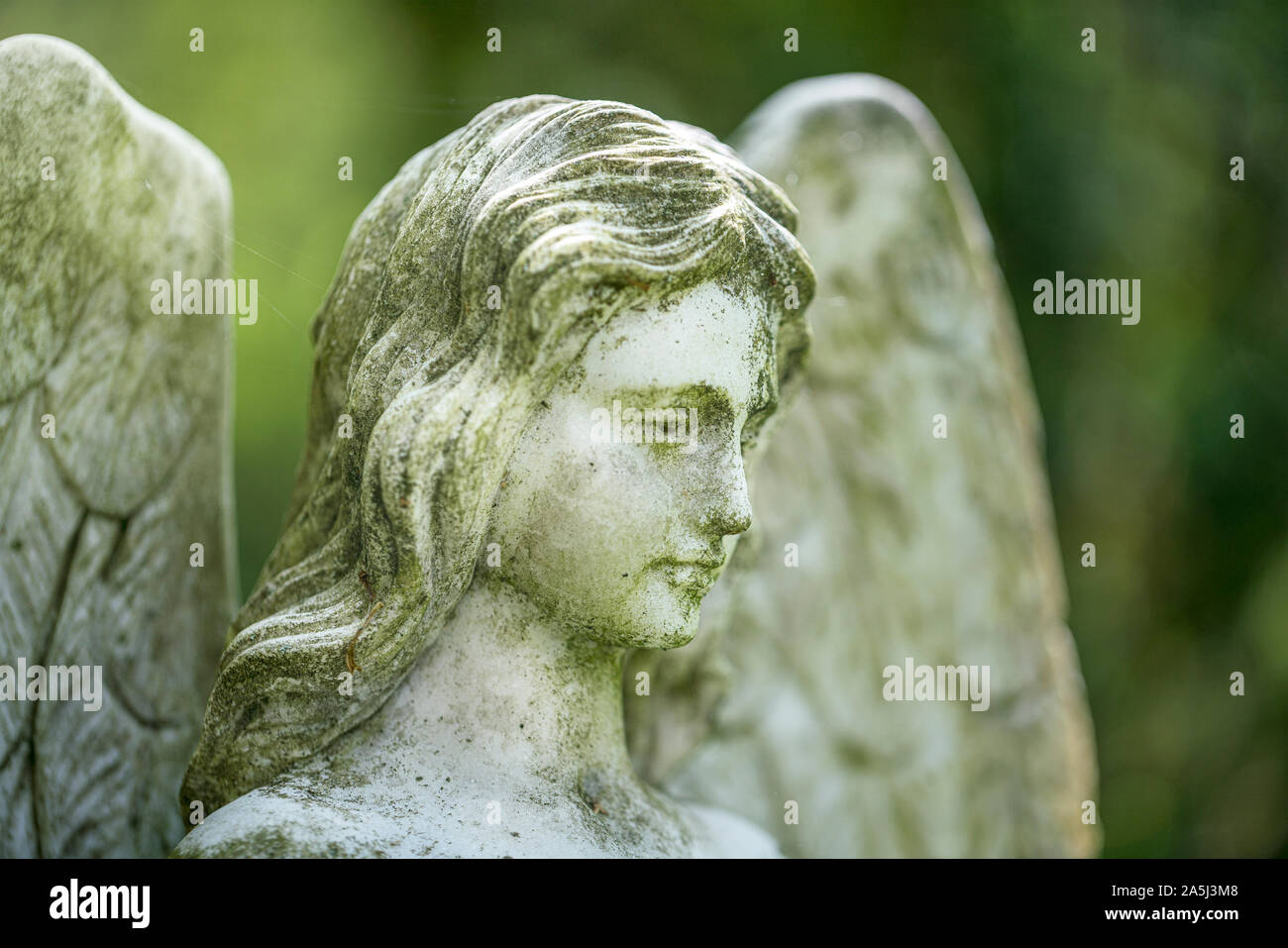 detail of an angel sculpture. Unknown artist of the 19th century Stock ...