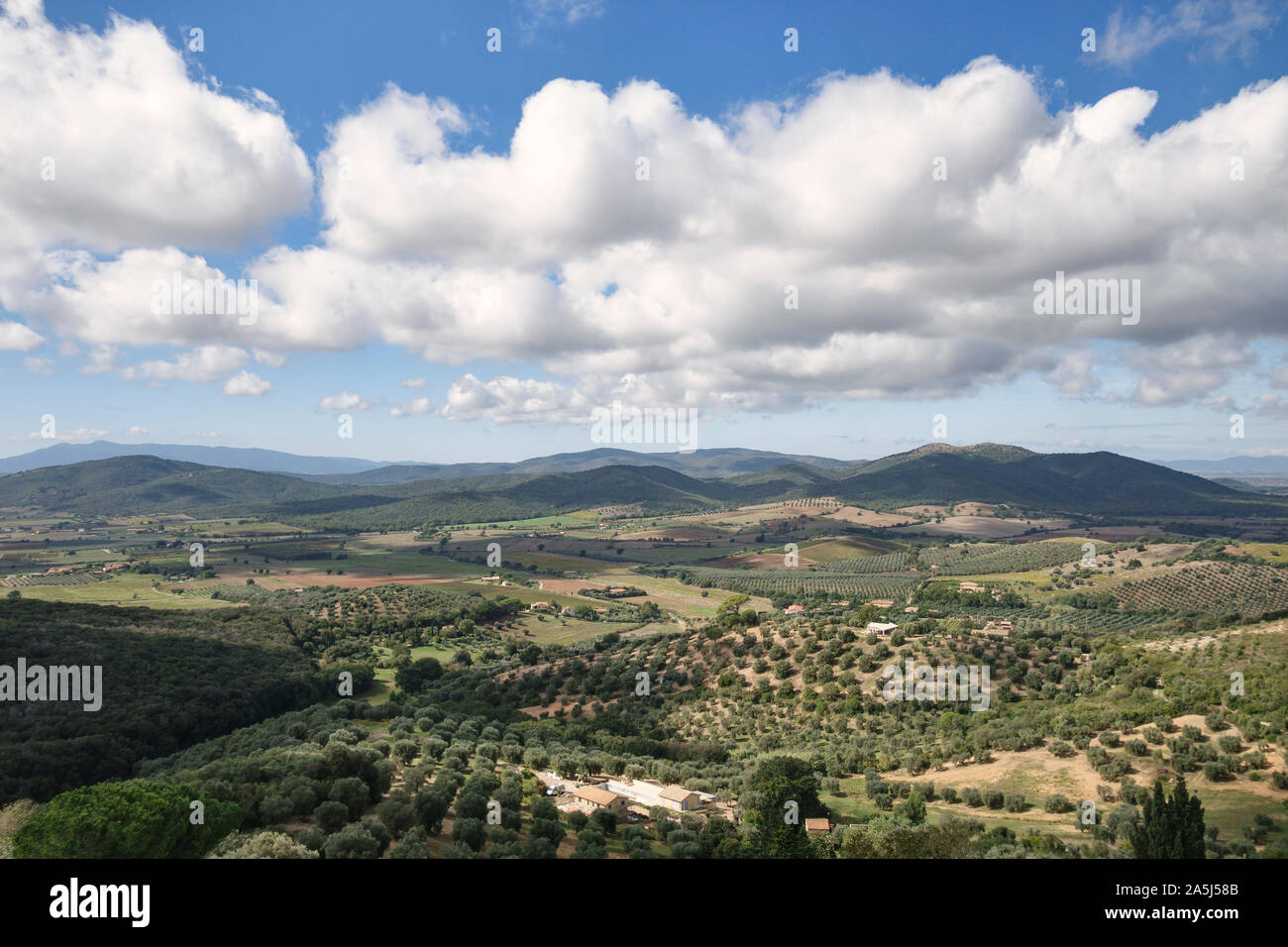 Capalbio, southern Tuscany, Italy. The magnificent view over the Tuscan ...