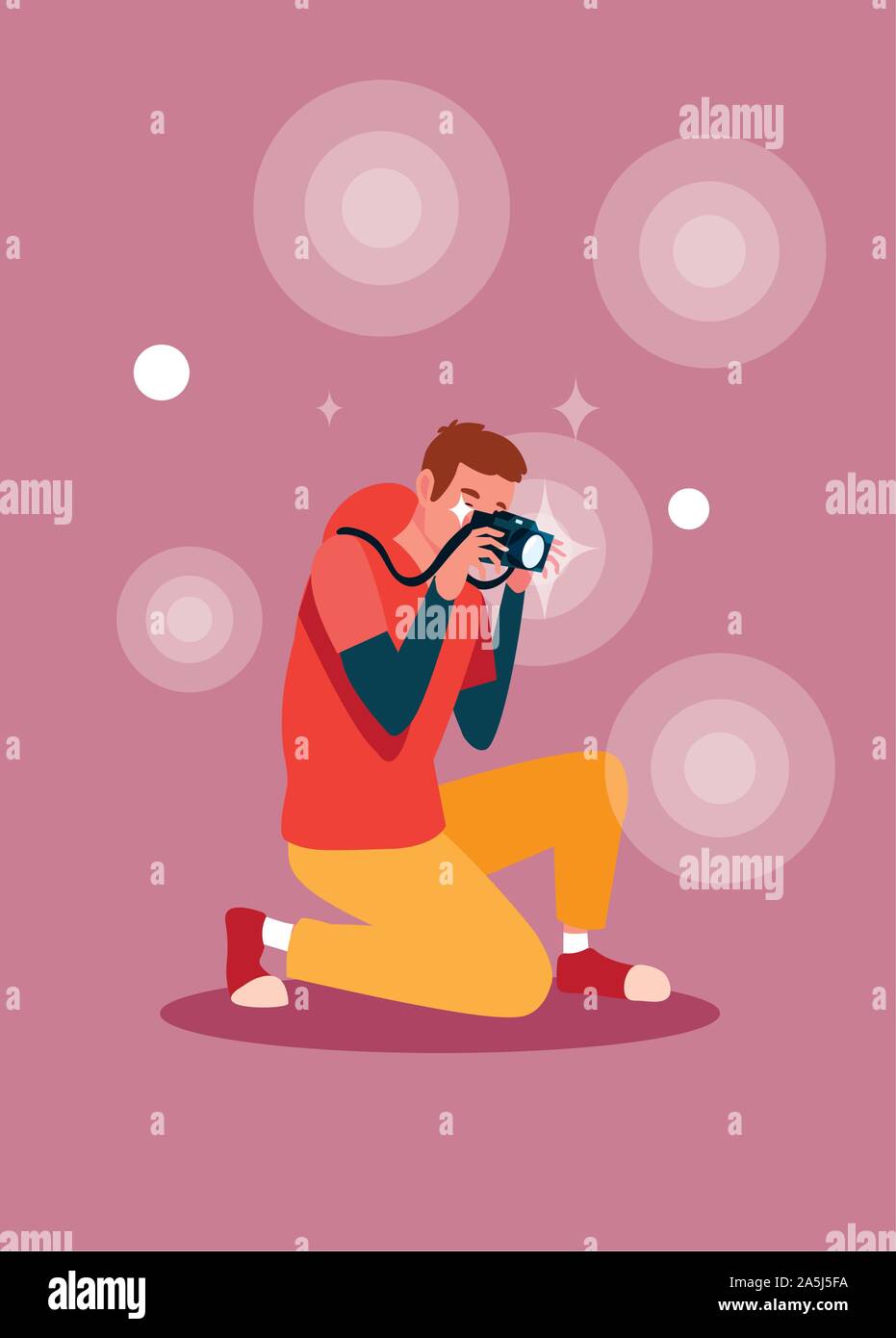 handsome man taking a photo vector illustration design Stock Vector ...