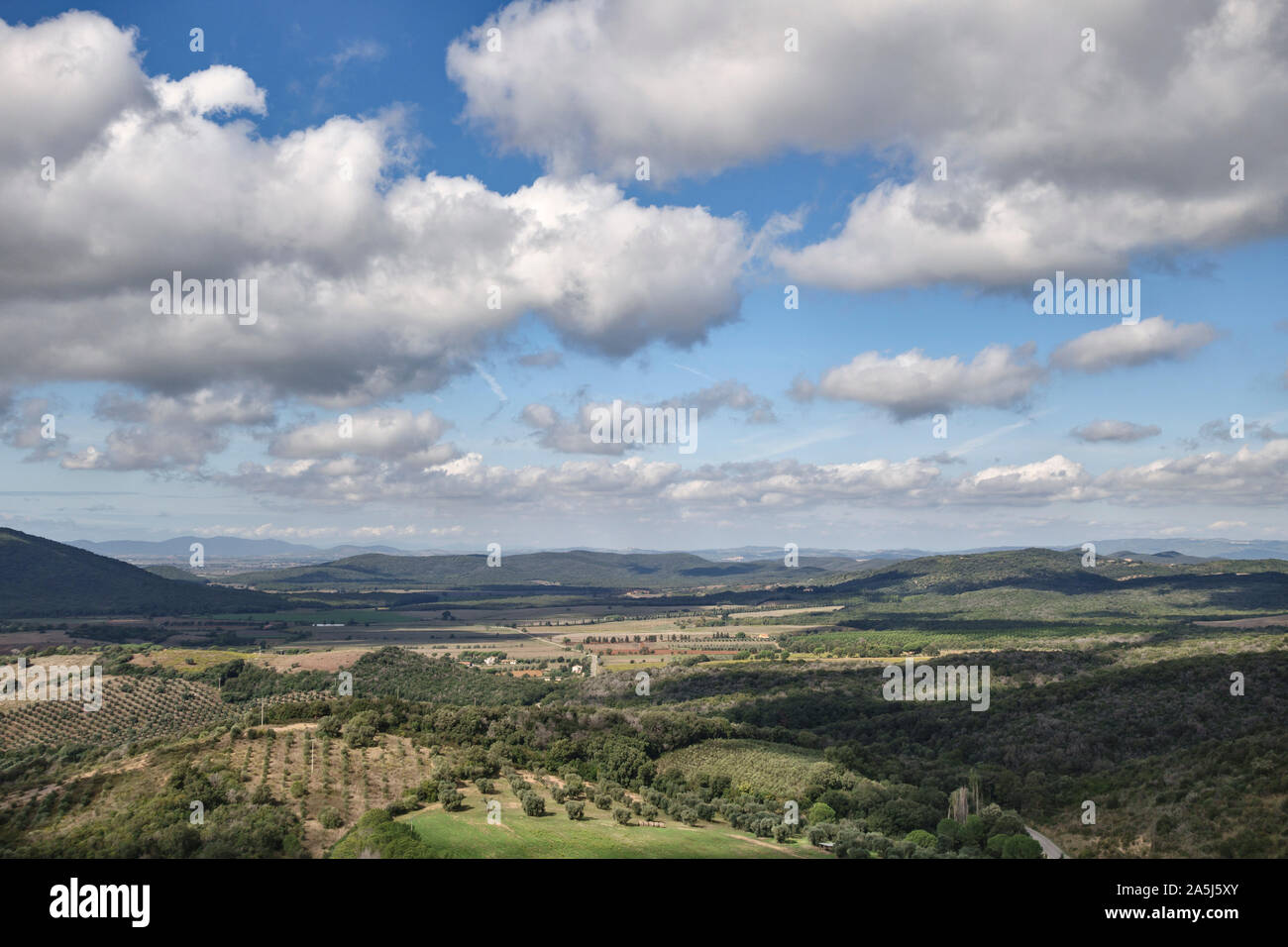 Capalbio, southern Tuscany, Italy. The magnificent view over the Tuscan ...