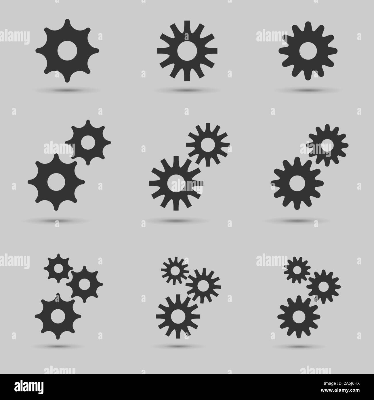 Gear icon set Stock Vector Image & Art - Alamy