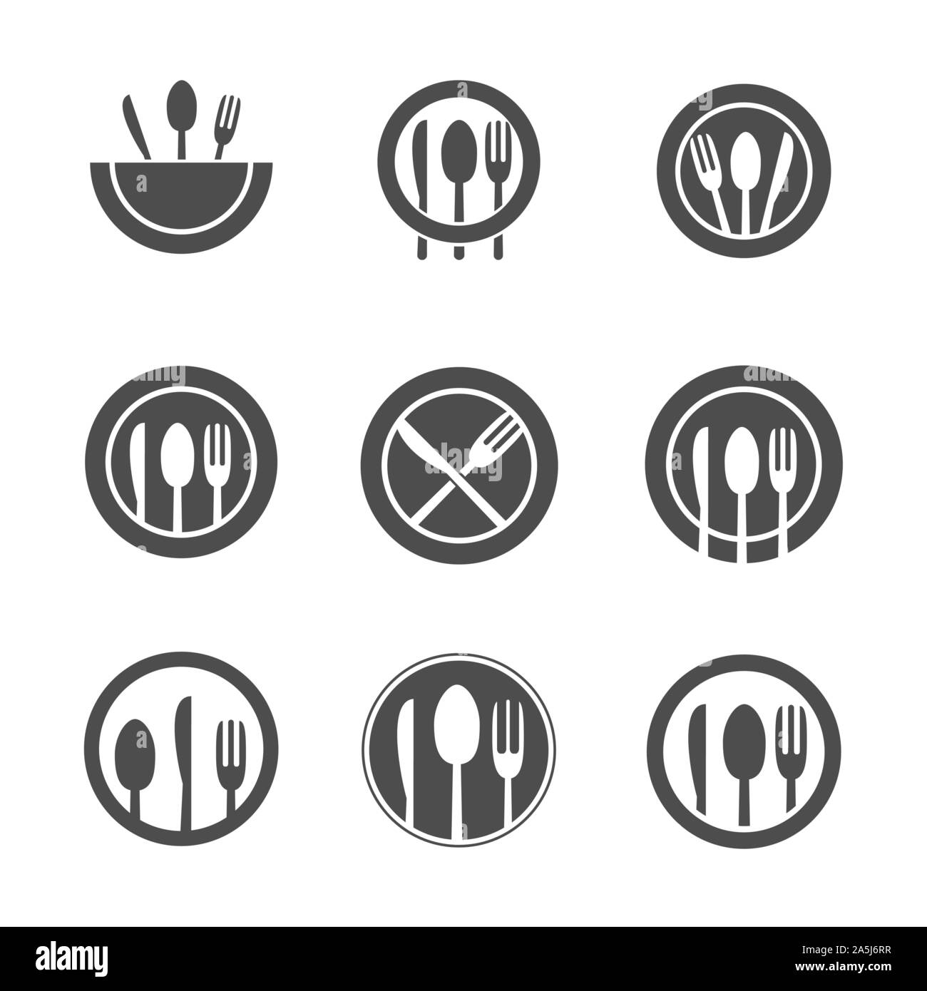 Black fork icon silhouette Black and White Stock Photos & Images - Alamy