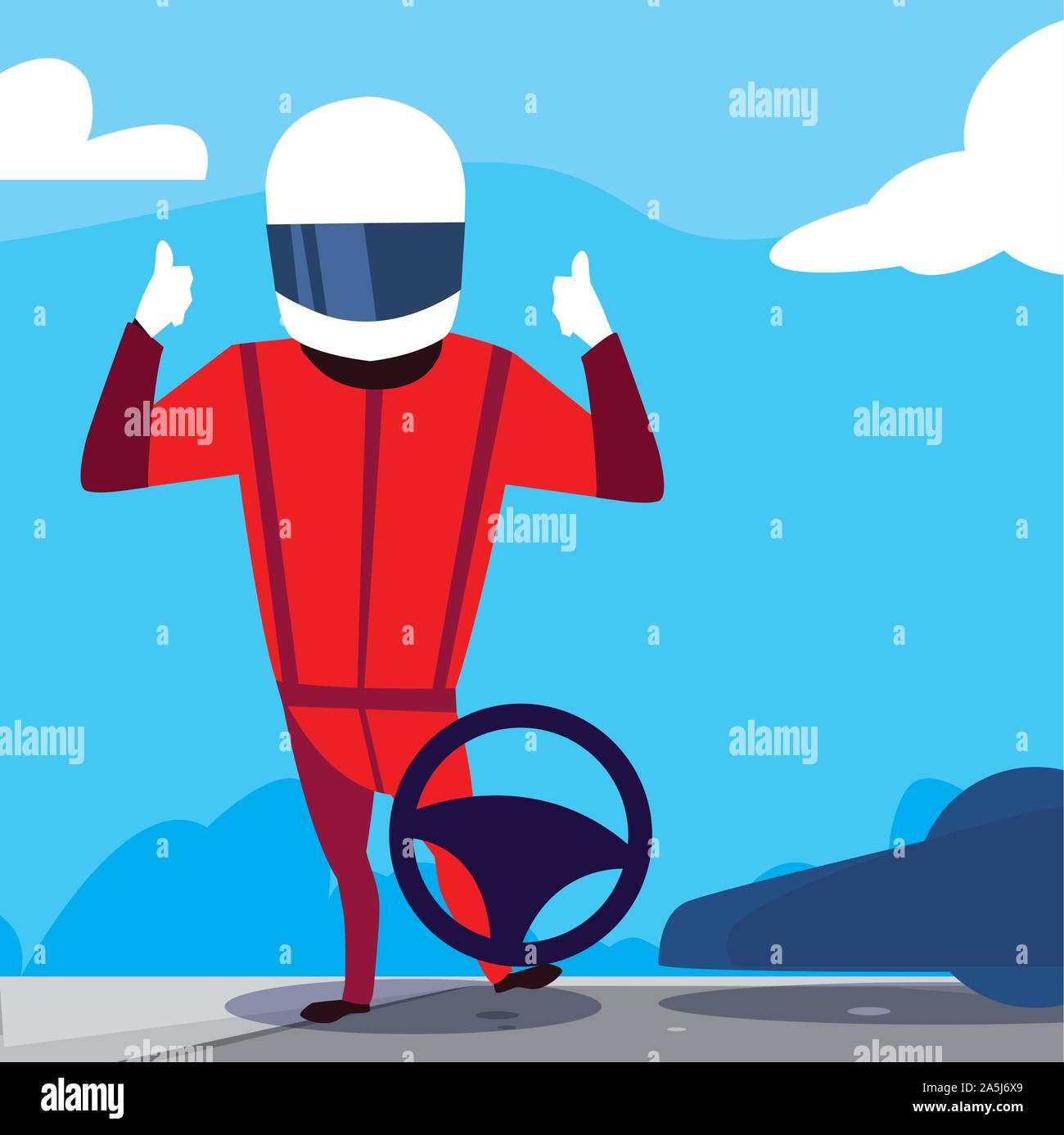 driver man holding a steering wheel vector illustration design Stock ...