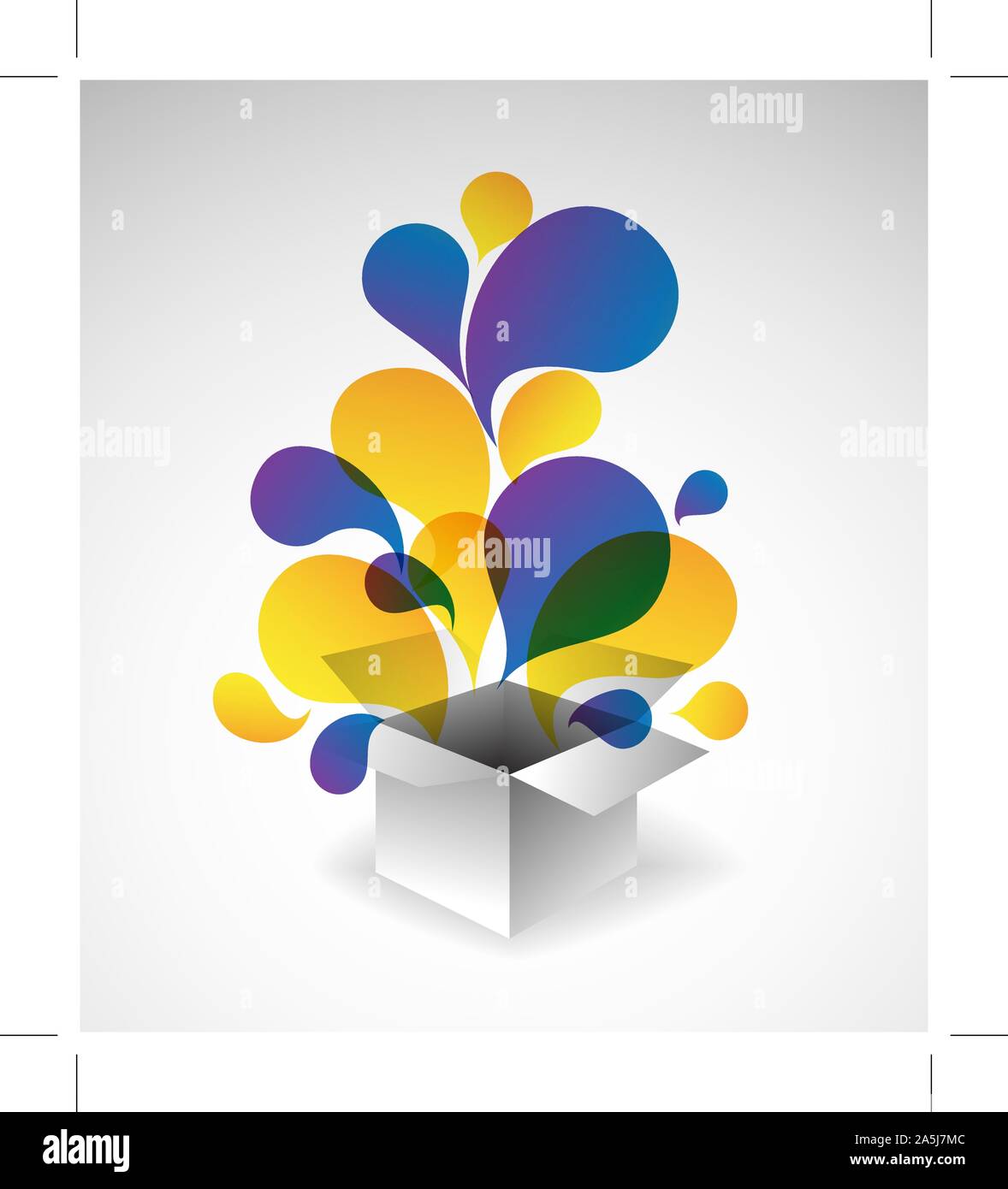 Exploding gift box - Abstract illustration full of colors Stock Vector ...