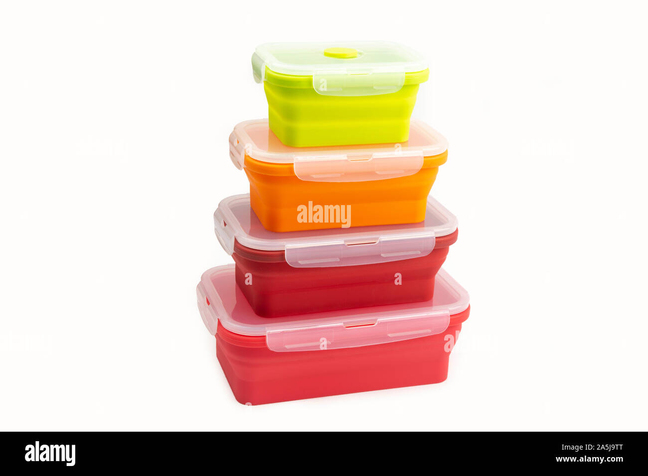 Colorful Plastic Boxes isolated on white background Stock Photo - Alamy