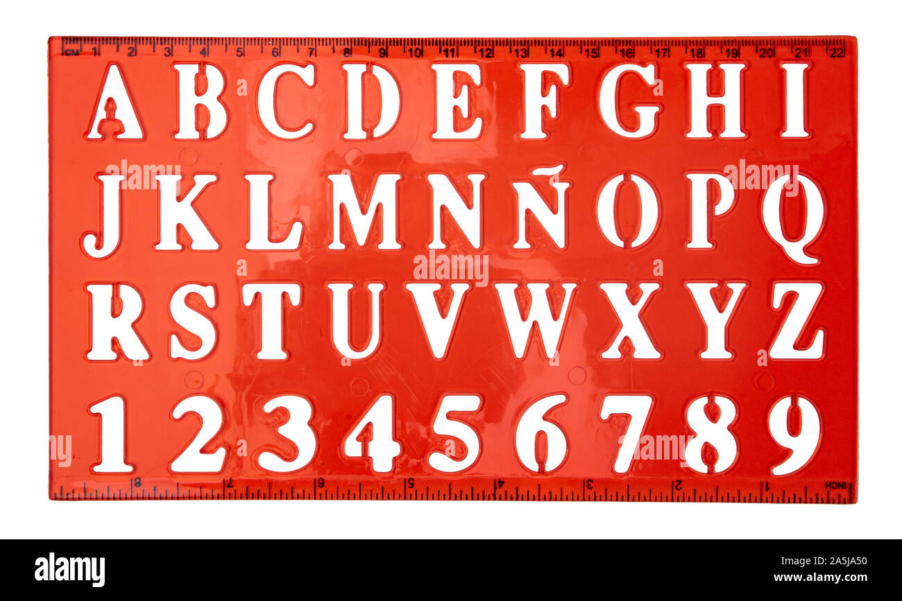 Stencil alphabet ruler hi-res stock photography and images - Alamy
