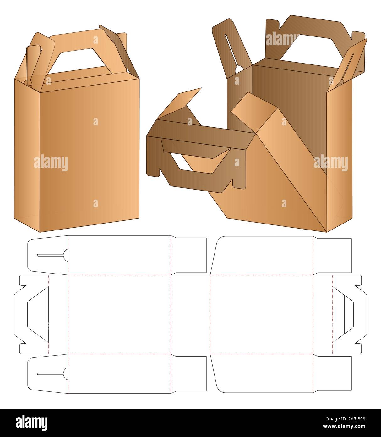 Box packaging die cut template design. 3d mock-up Stock Vector Image ...