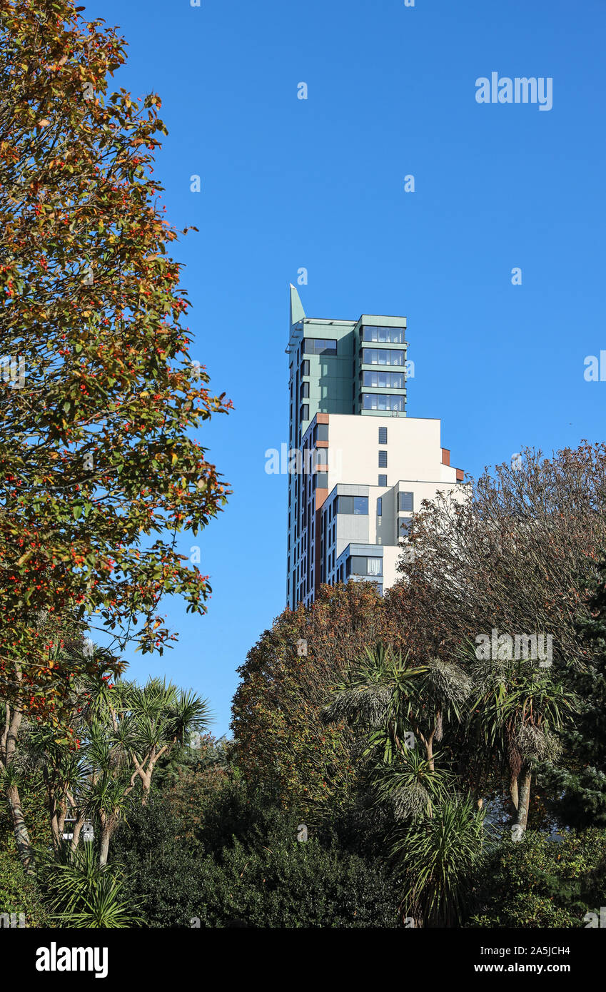 Beckley Point student high rise towers above trees on Plymouth’s Armada ...