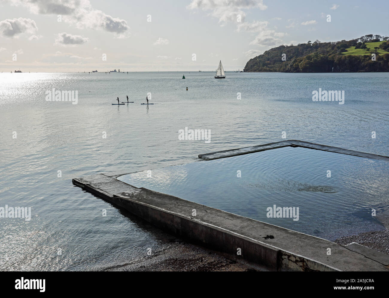 Devil’s Point swimming bath on the seafront in Stonehouse, Plymouth. A ...