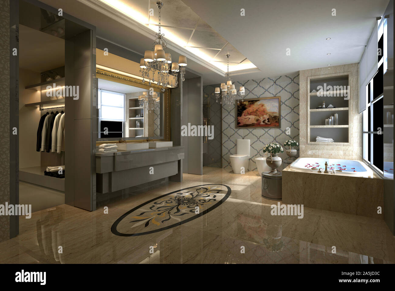 3d render of luxury bathroom Stock Photo - Alamy