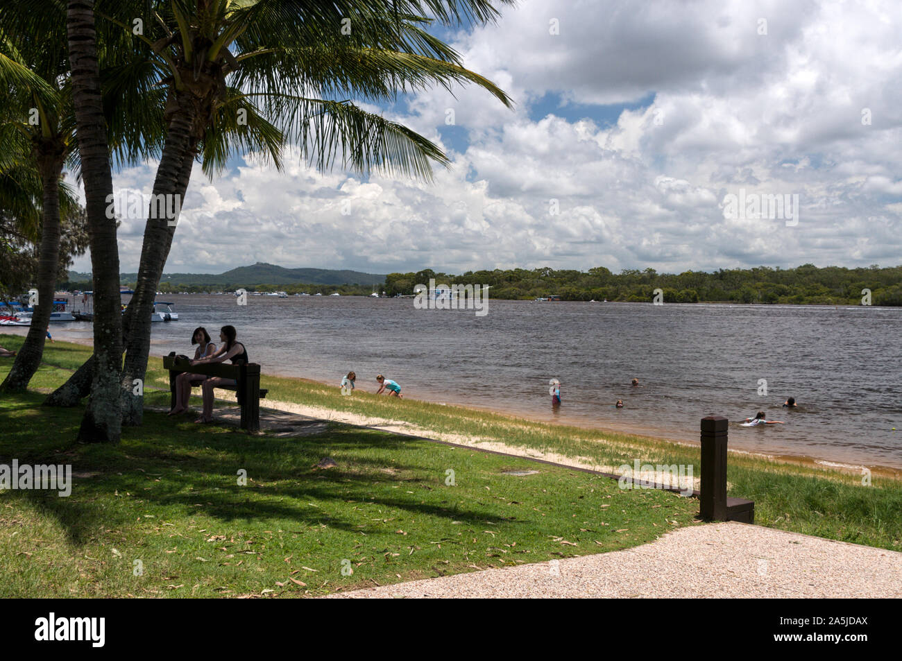 The Noosa River at Noosaville next to Noosa Heads on the Sunshine Coast ...