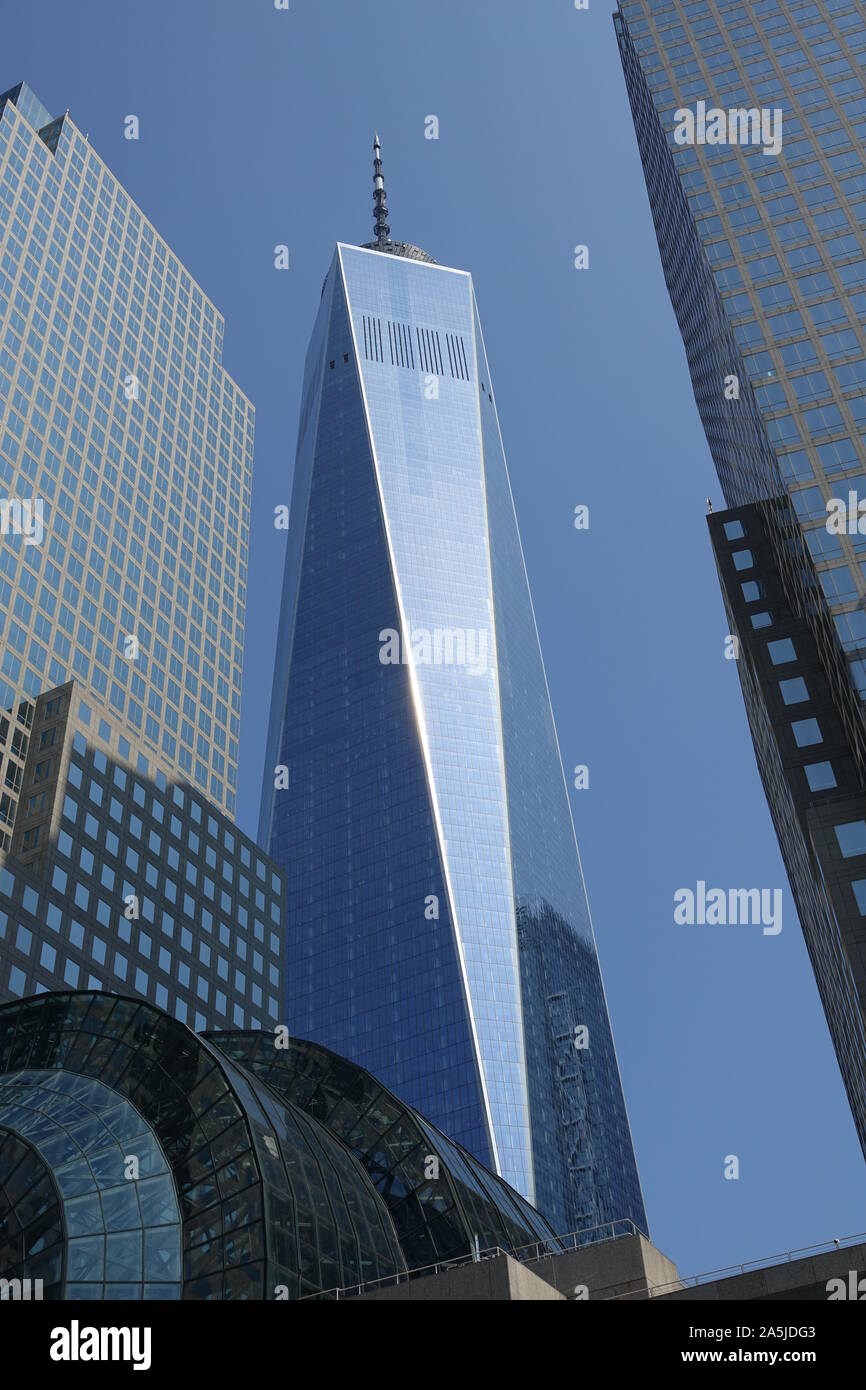 New York, USA. 11th Sep, 2019. The One World Trade Center (M) and other ...