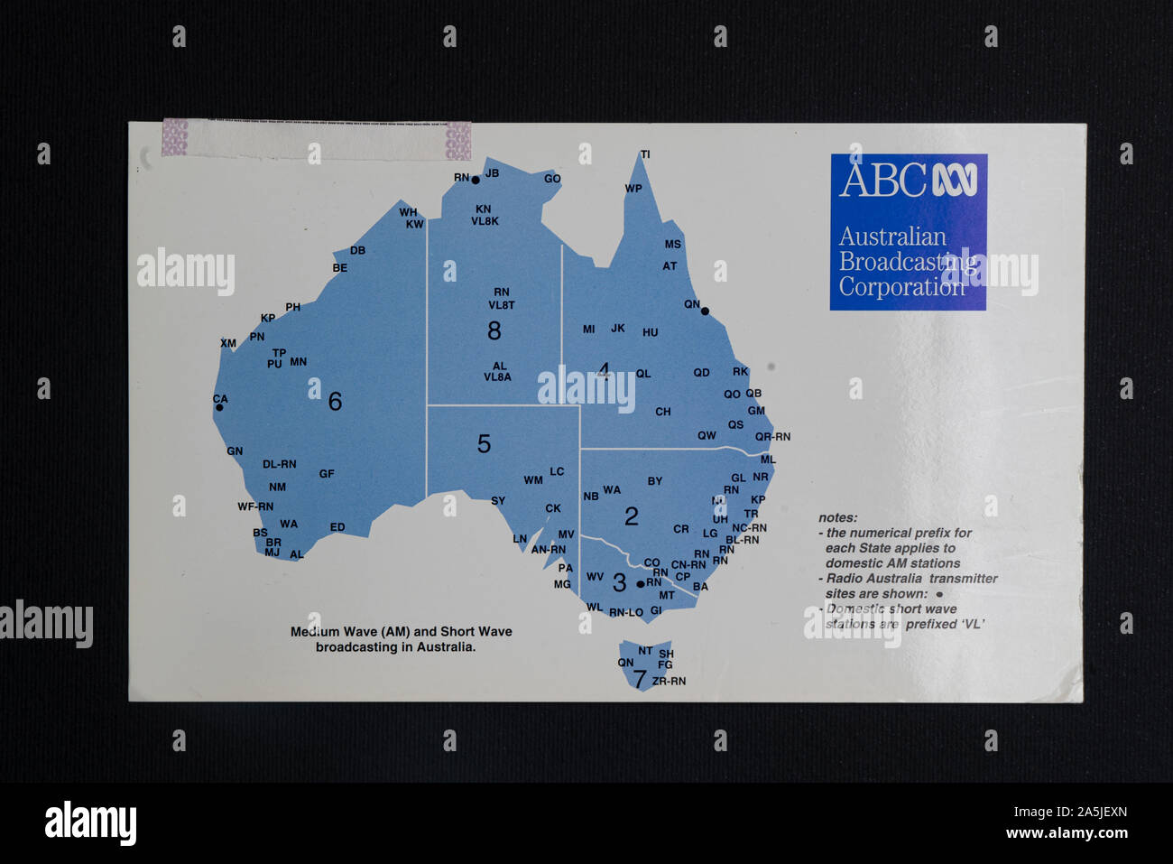 a QSL card of Australian Broadcasting Corporation station Stock Photo ...
