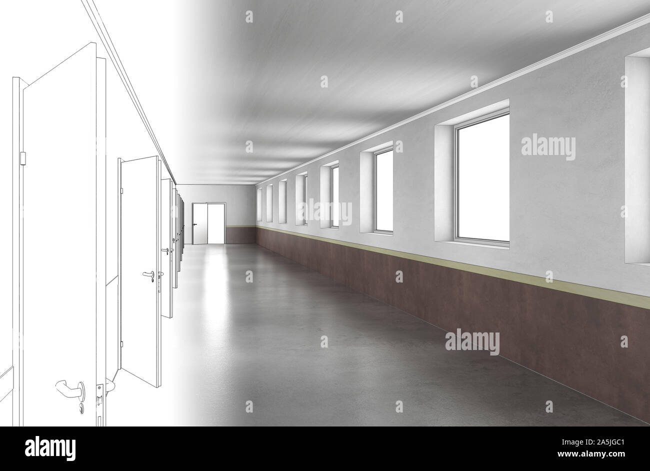 Long corridor interior visualization hi-res stock photography and ...