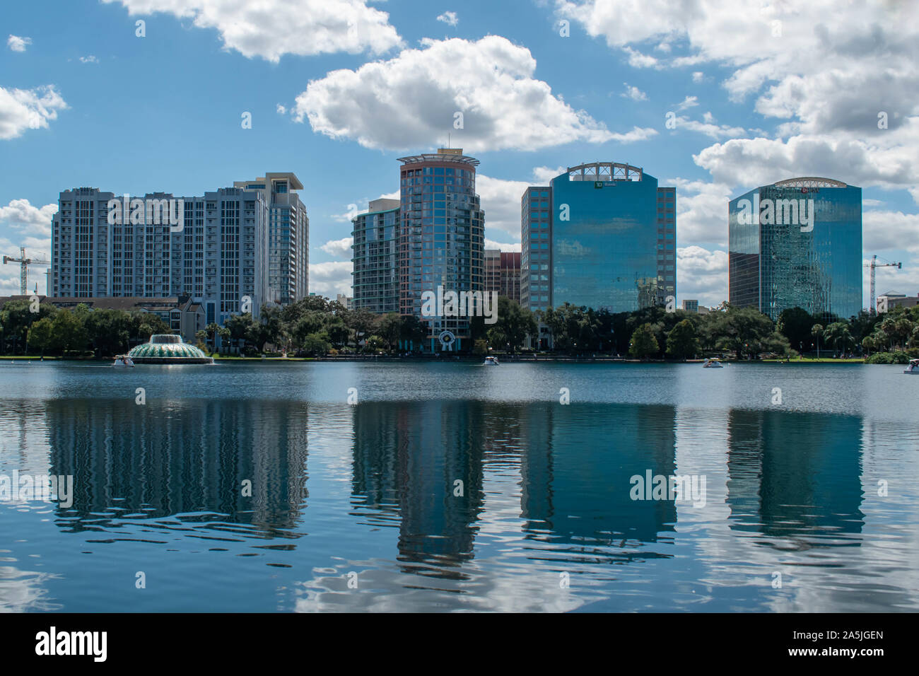 Orlando, Florida. October 12, 2019. Panoramic view of buildings in Lake ...