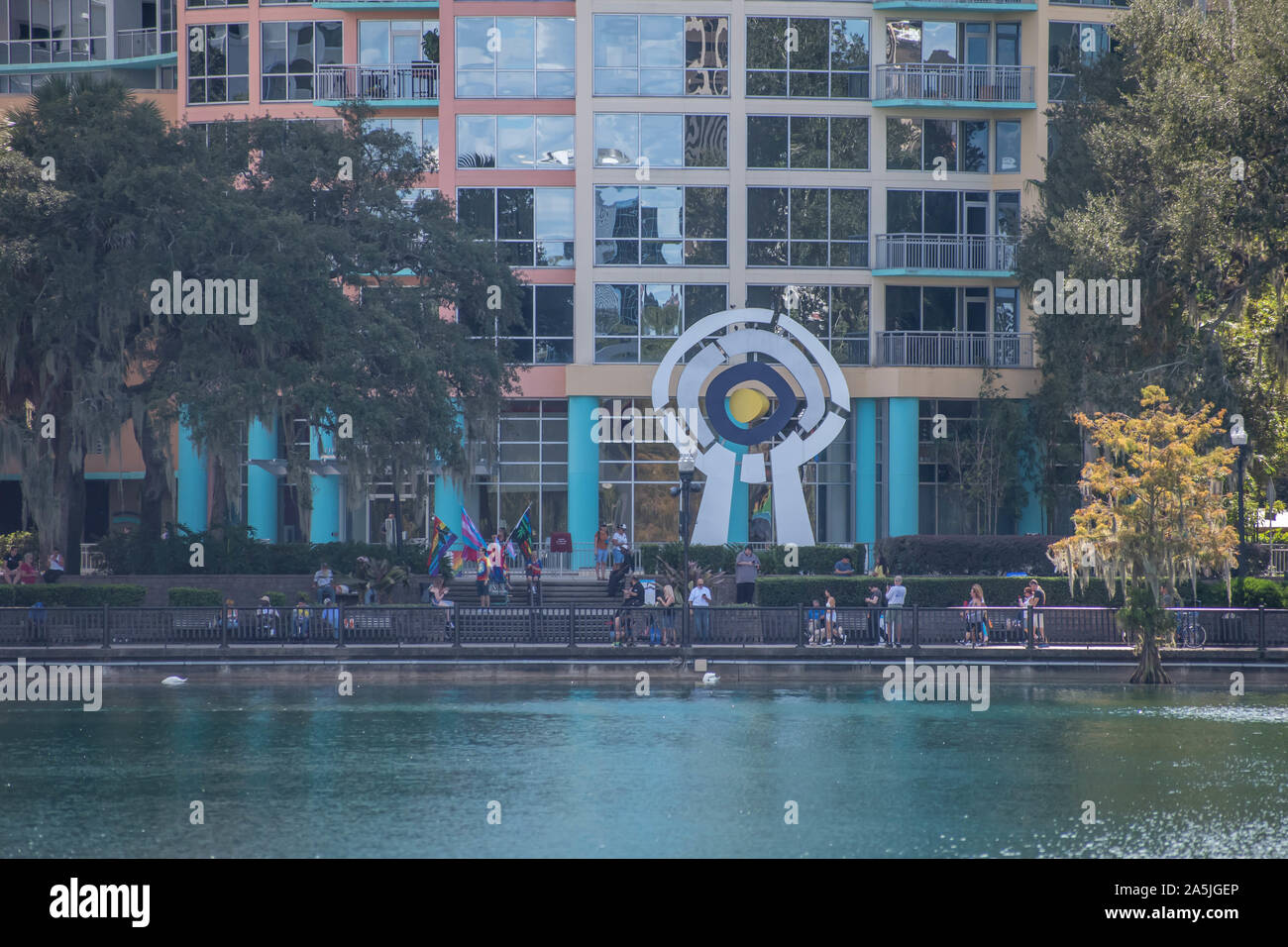 Orlando, Florida. October 12, 2019. Panoramic view of sculpture ...