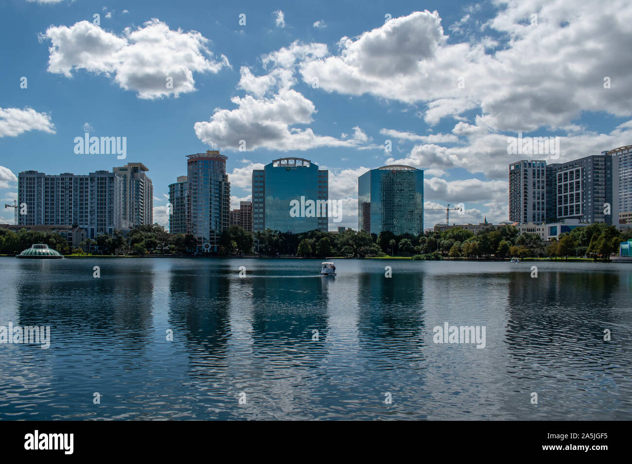Orlando, Florida. October 12, 2019. Panoramic view of buildings in Lake ...