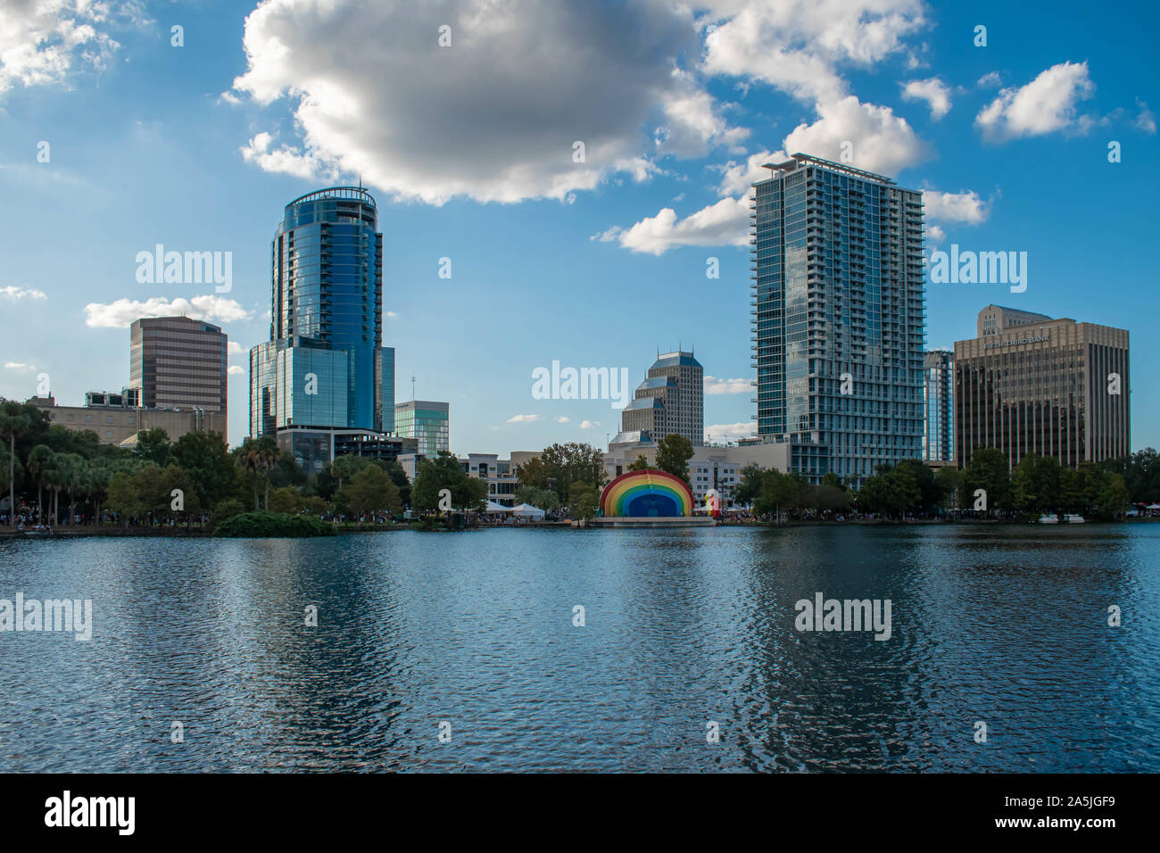 Orlando, Florida. October 12, 2019. Panoramic view of skycrapers and ...