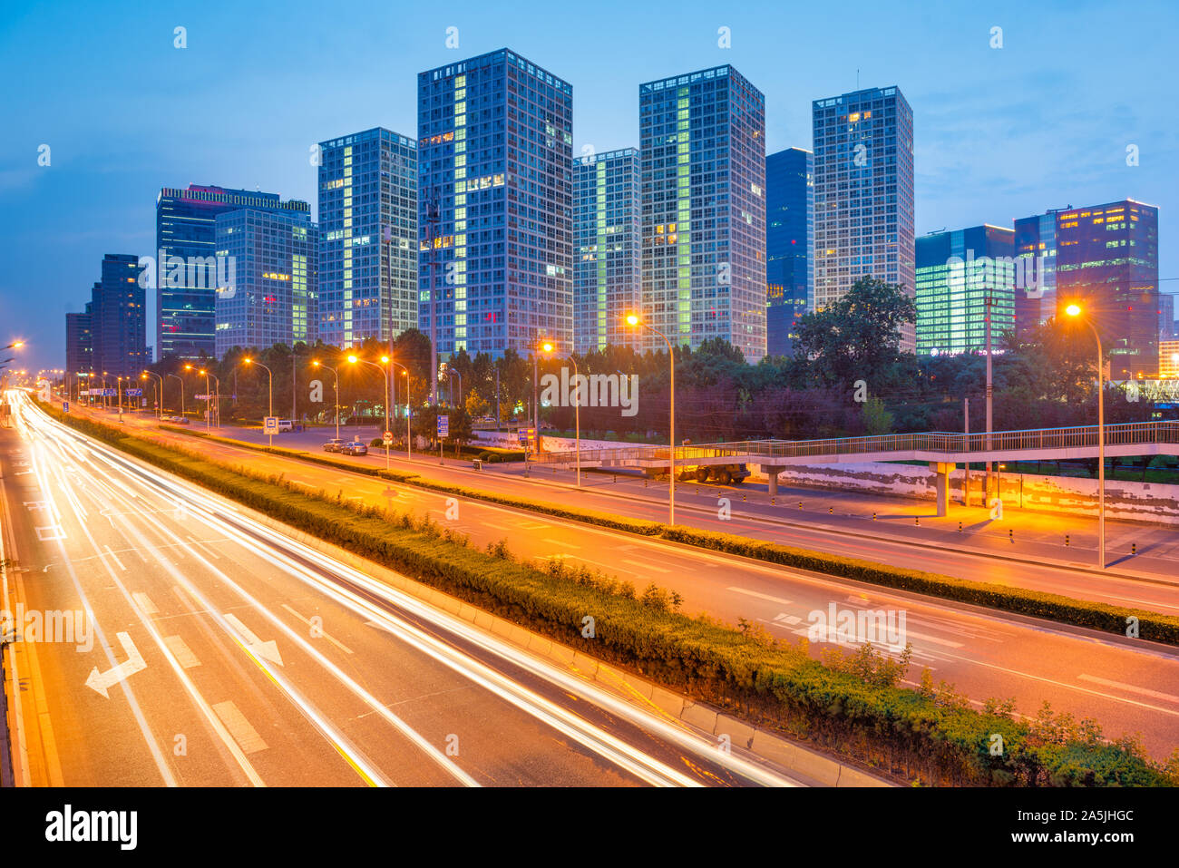 Beijing, China cityscape and highways at dussk Stock Photo - Alamy