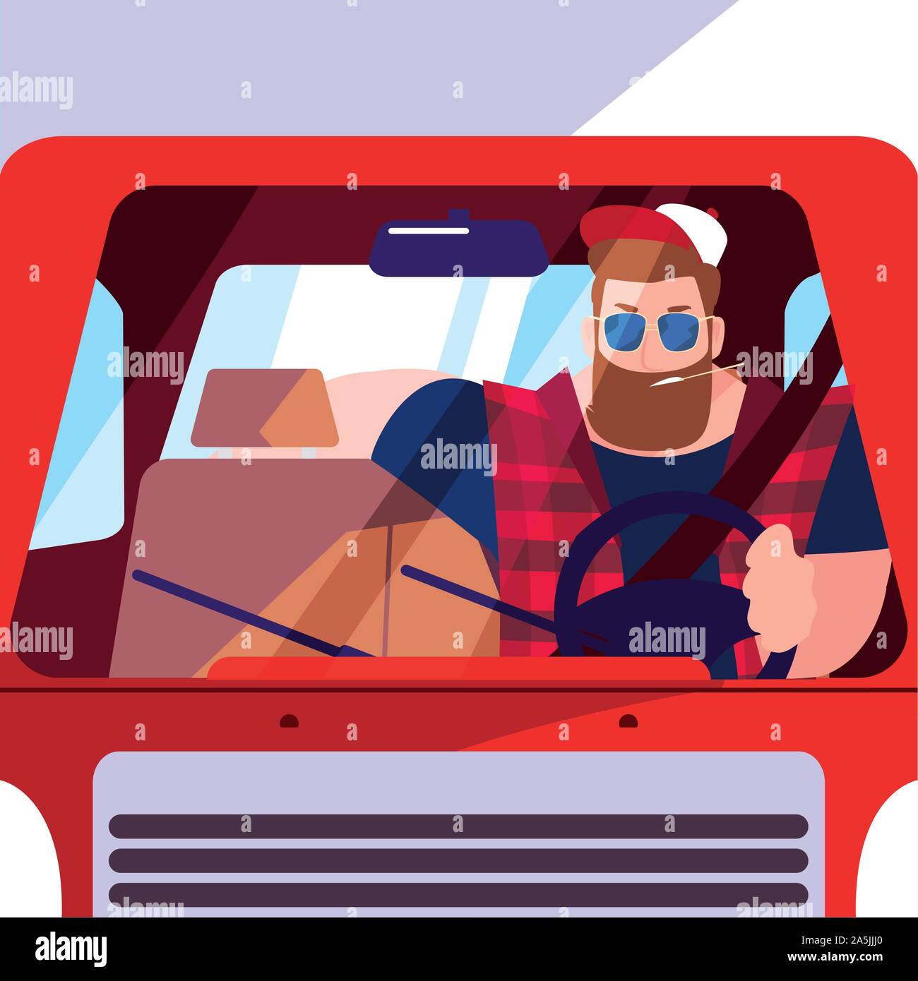 man driving a vehicle, man with vehicle steering wheel in hands vector ...