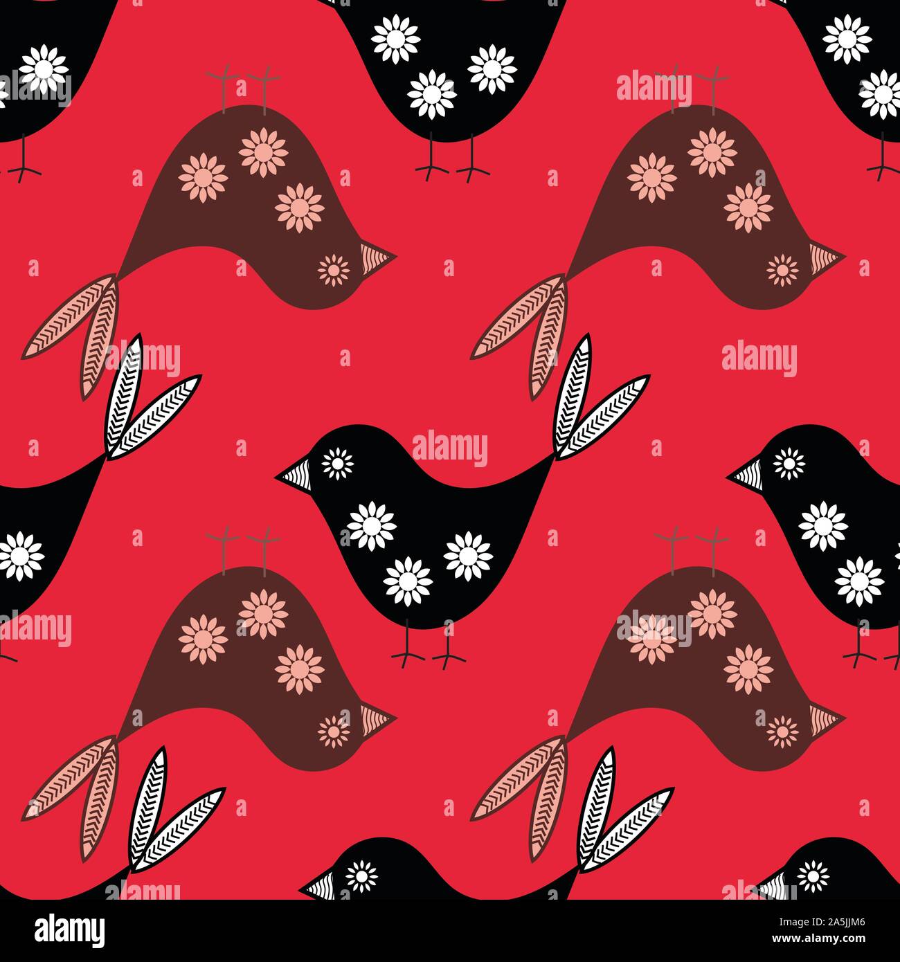 Folk art bird gift Stock Vector Images - Alamy