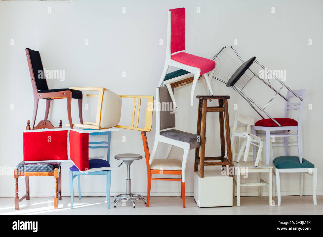 lots of different chairs in the interior of an empty office Stock Photo ...