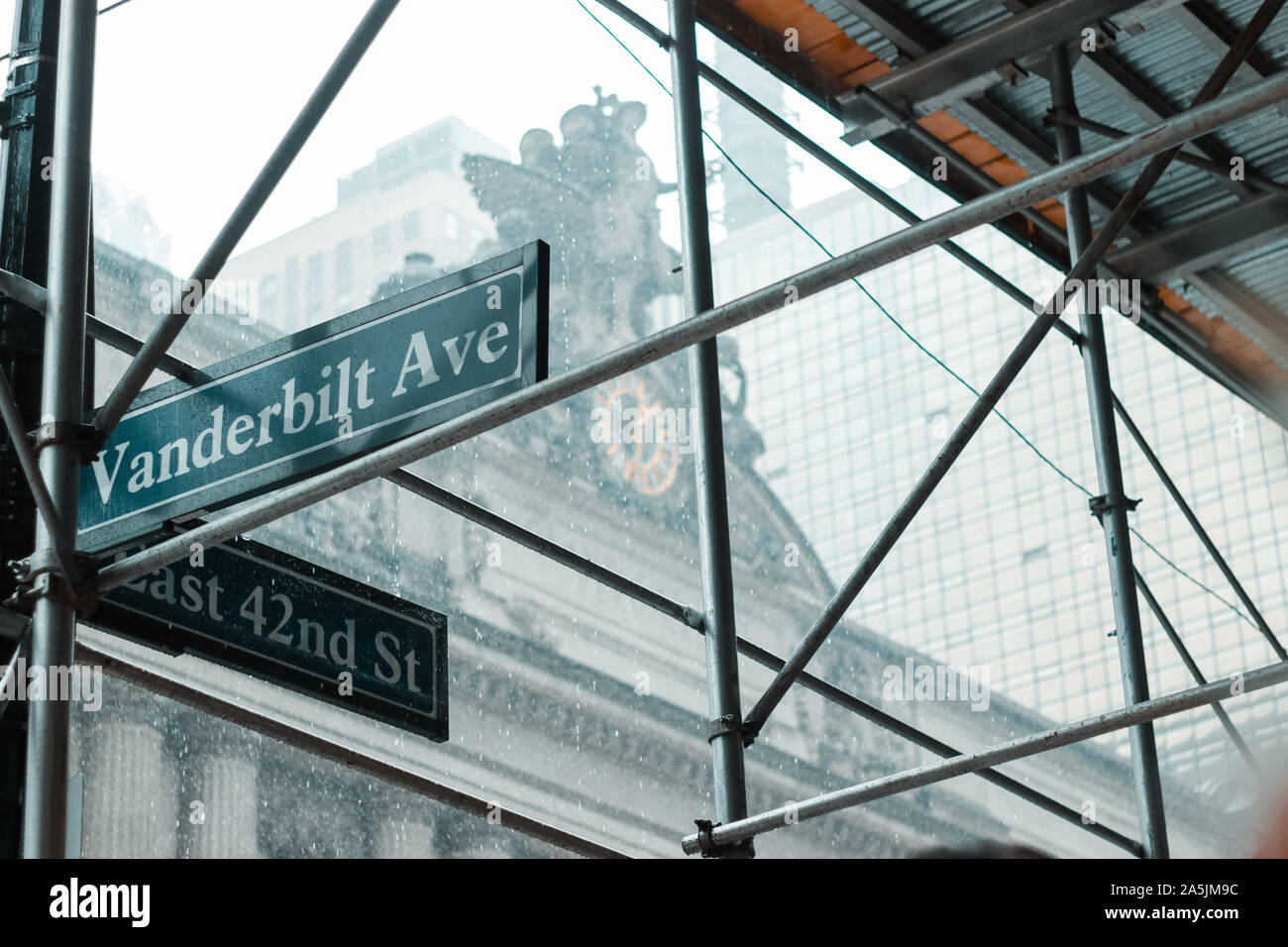 New York, USA - June 17, 2017: A sign of Vanderbilt Avenue in Downtown ...
