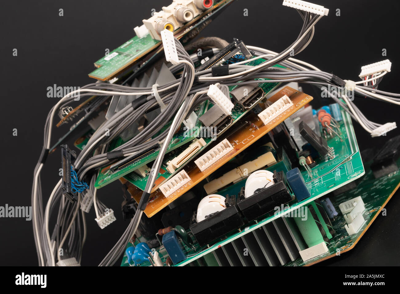 electronic PCB garbage as background from recycle industry and old ...
