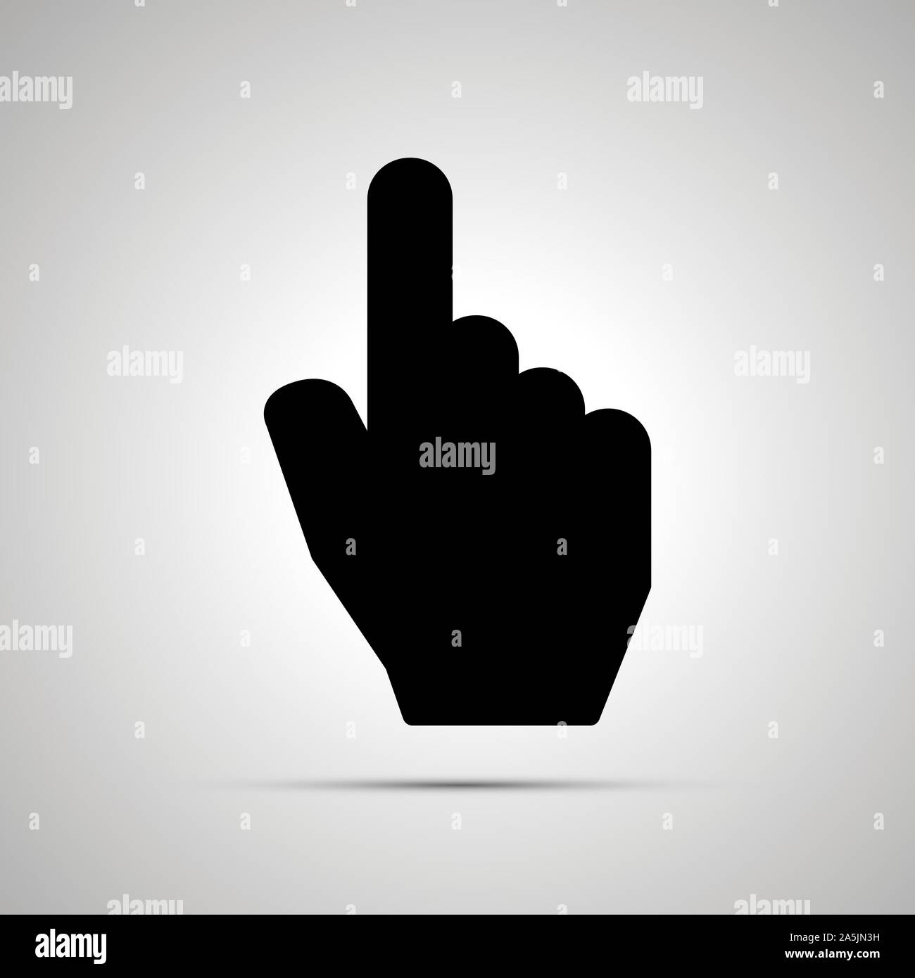 Black computer cursor in hand shape, simple icon with shadow Stock ...