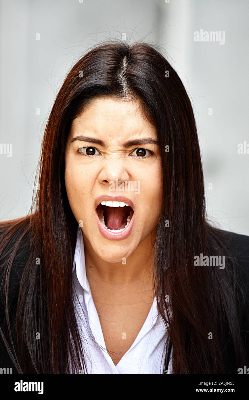 Mad Smart Person Wearing Suit Stock Photo - Alamy