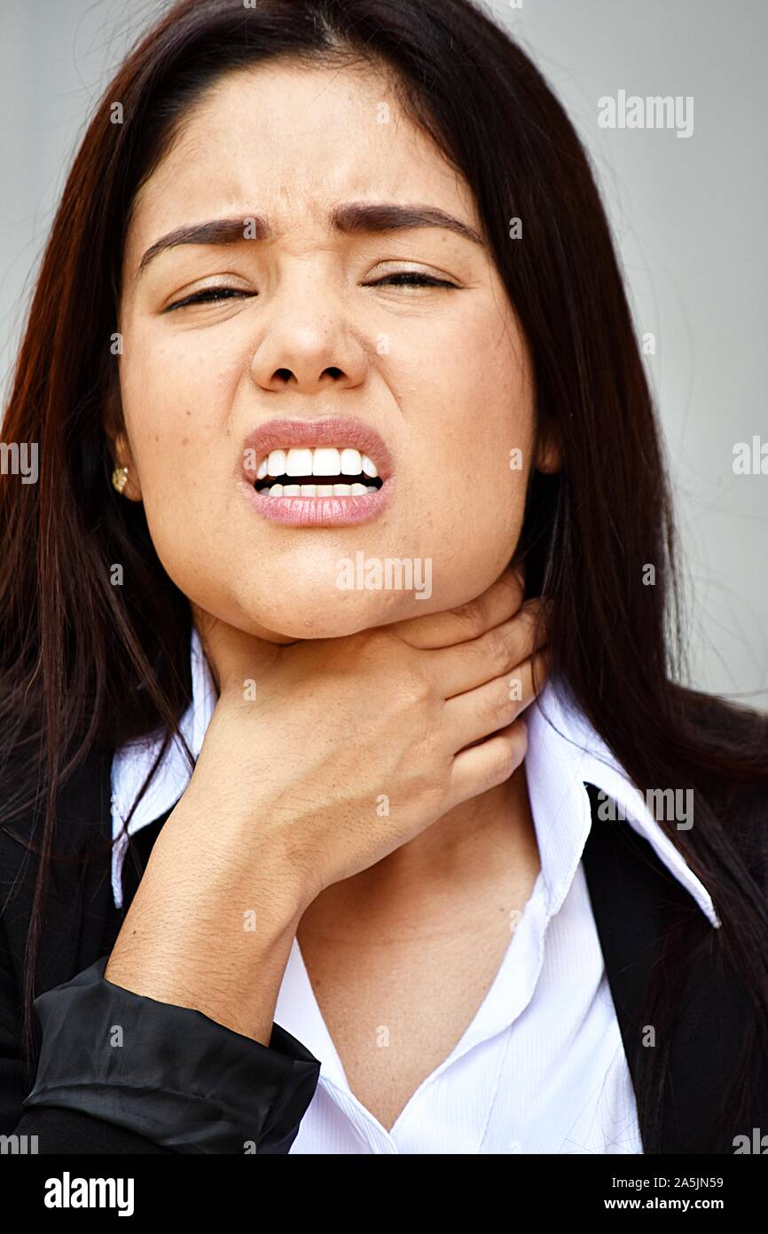Beautiful Business Woman Choking Stock Photo - Alamy