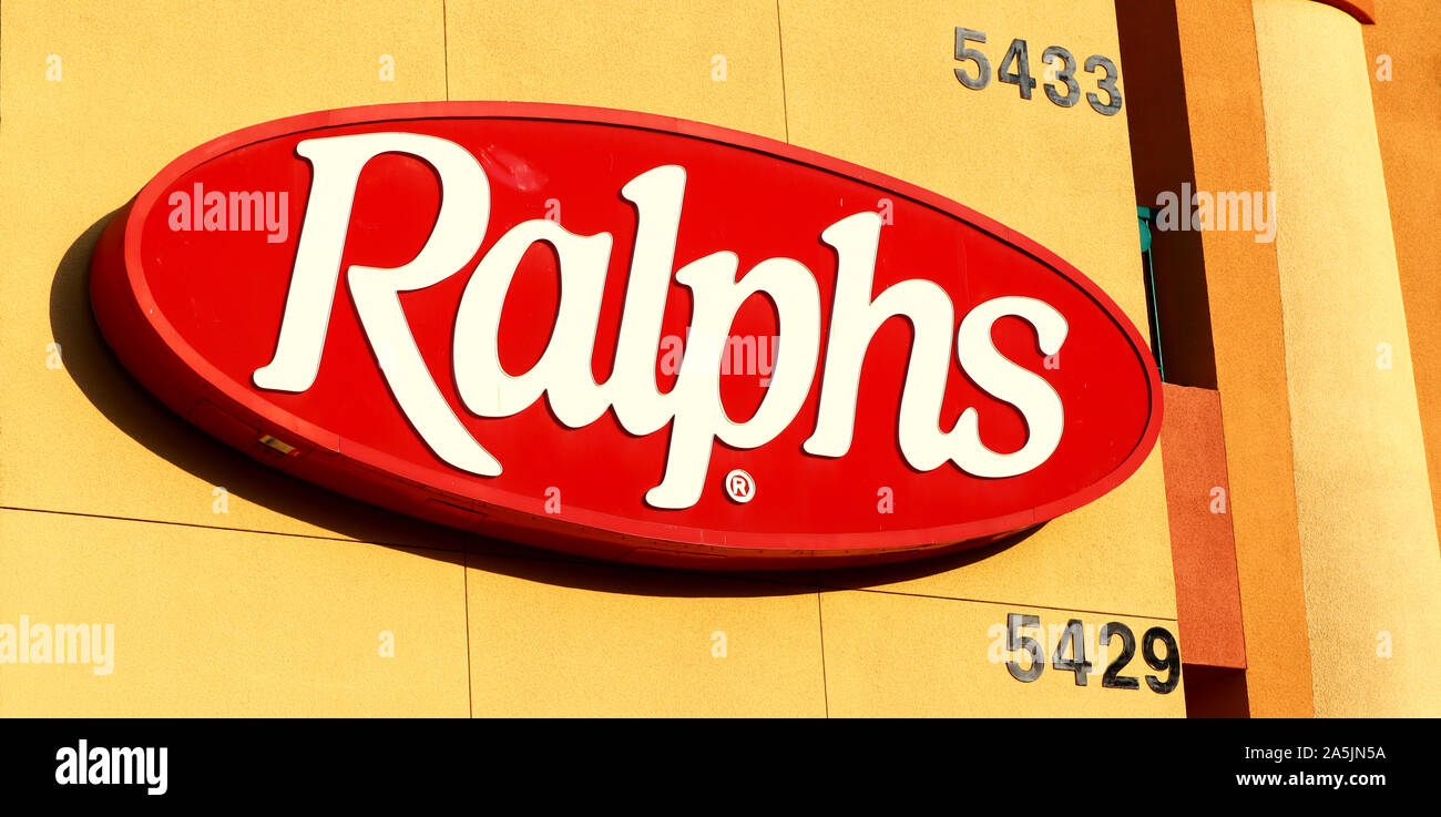 Los Angeles, California: Ralphs Store sign on Hollywood Blvd and ...