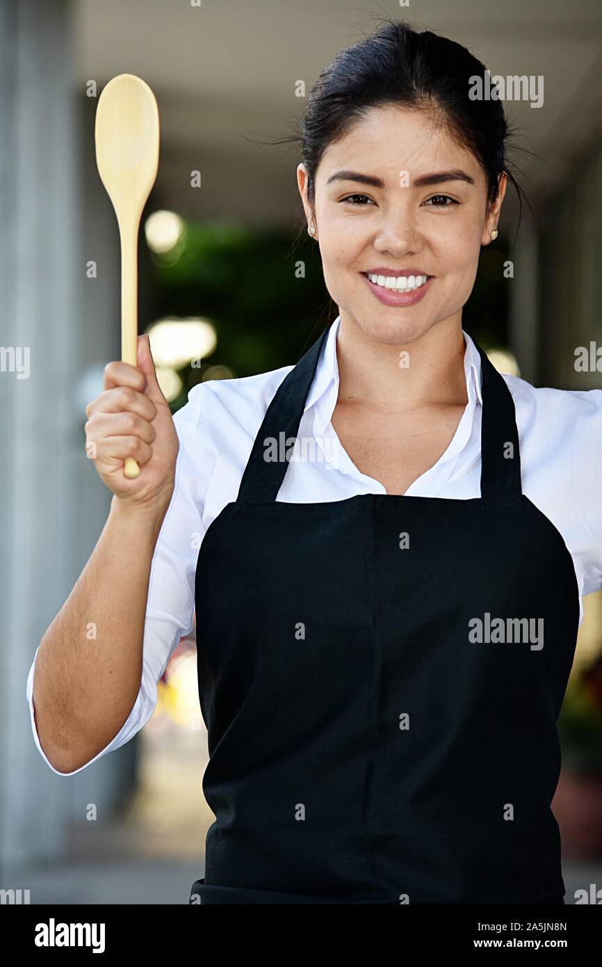 Smiling Smiling Adult Female Chef Stock Photo - Alamy