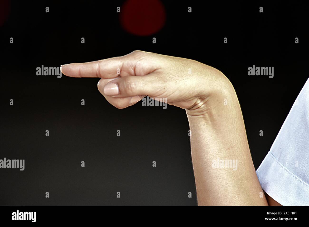 An Adult Female Hand Pointing Stock Photo - Alamy