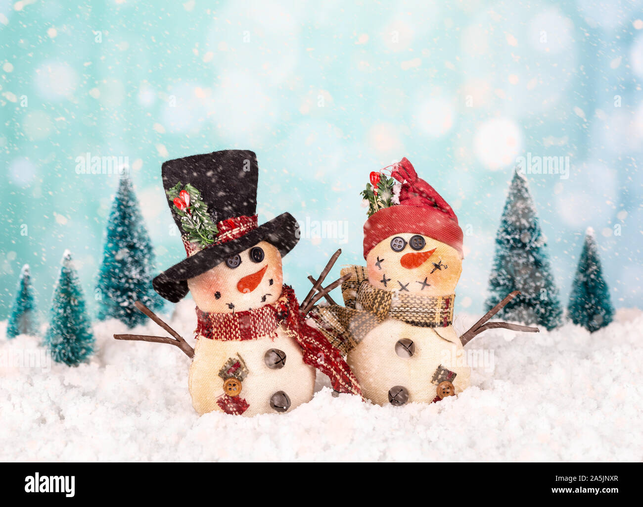 Falling snow on snowman hi-res stock photography and images - Alamy