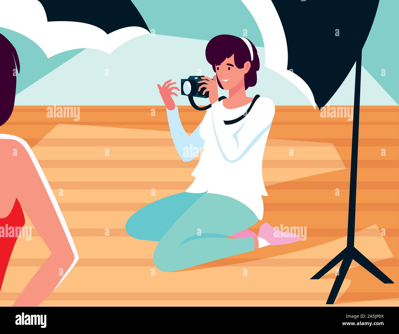 Camerawoman Stock Vector Images - Alamy