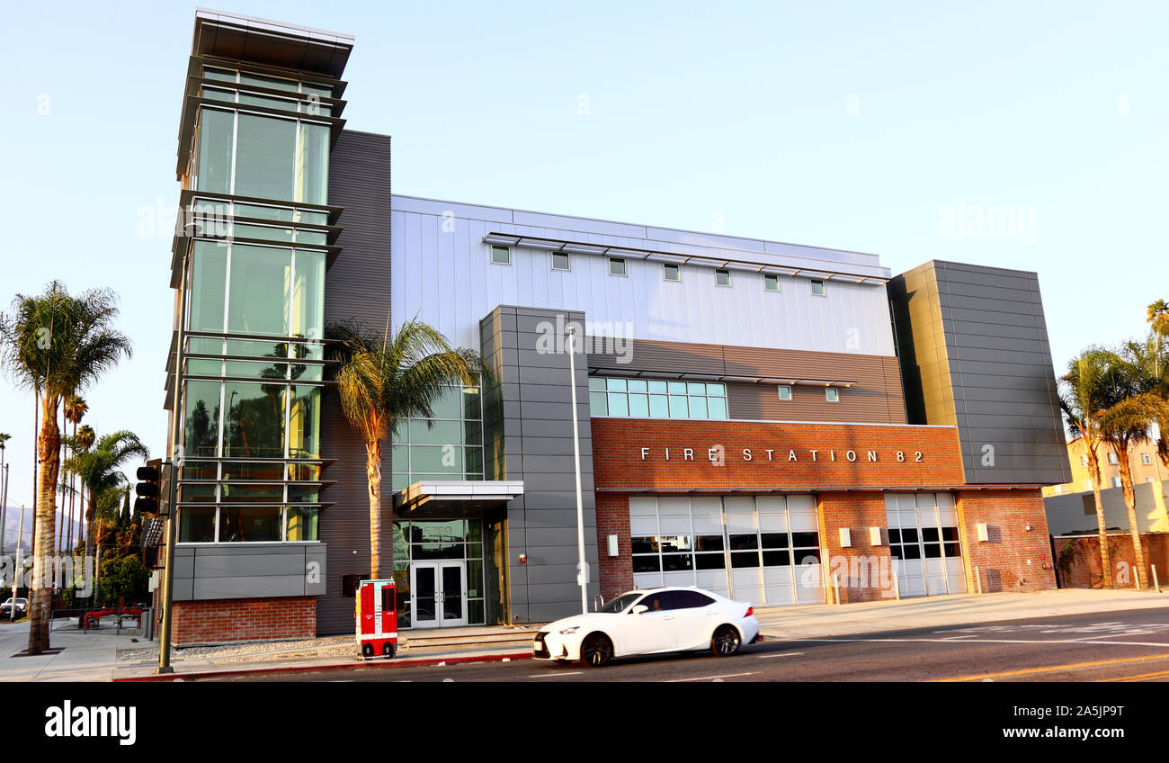 LAFD Los Angeles Fire Department Station No. 82 on Hollywood Boulevard ...