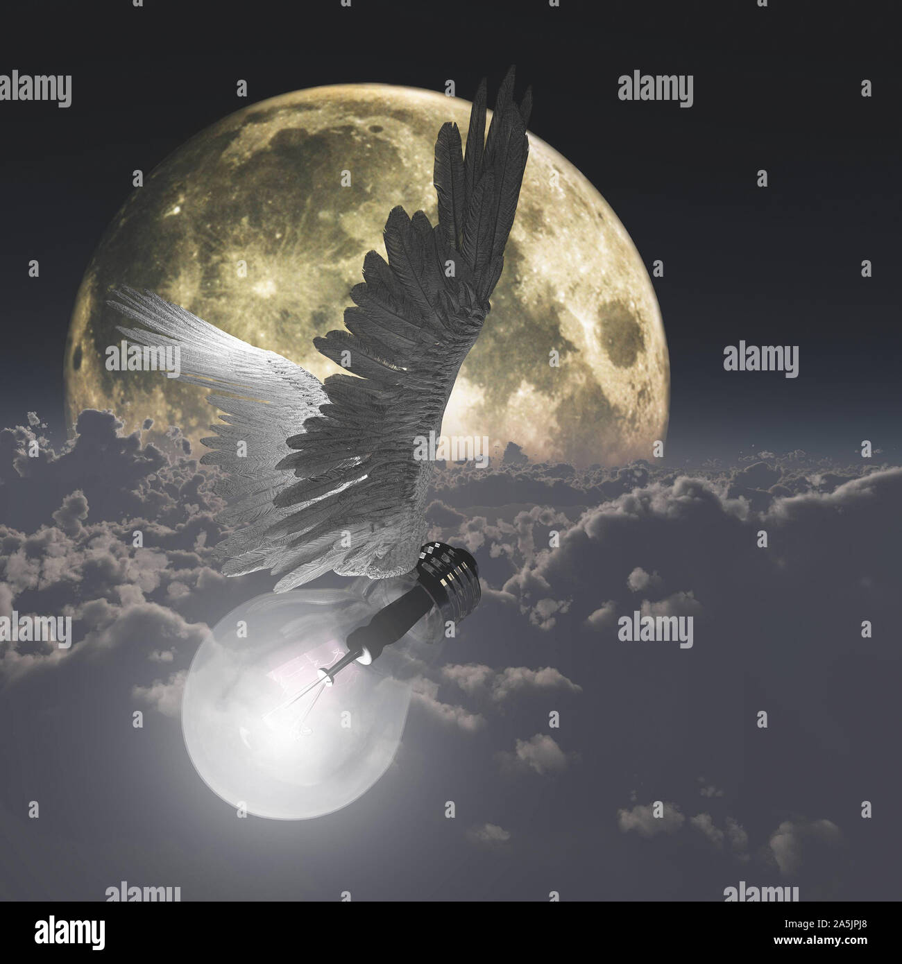 Winged moon hi-res stock photography and images - Alamy