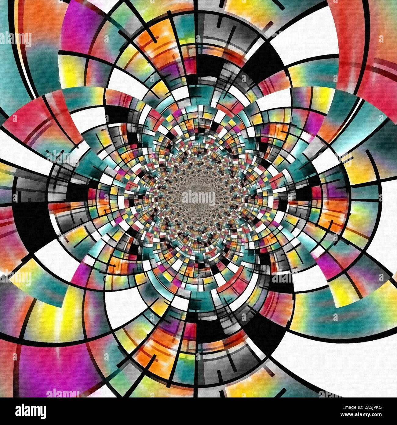 Geometric fractal in vivid colors Stock Photo - Alamy