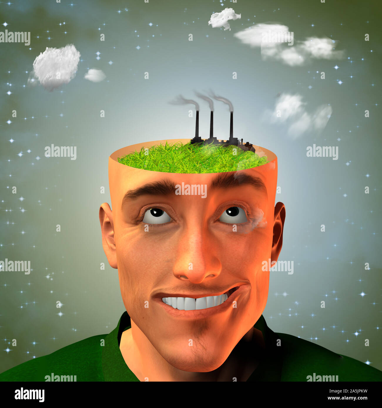 Mans head in smoke hi-res stock photography and images - Alamy